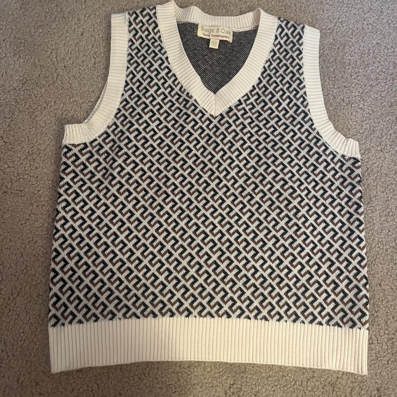 Patterned sweater vest ! Worn twice So soft and... - Depop