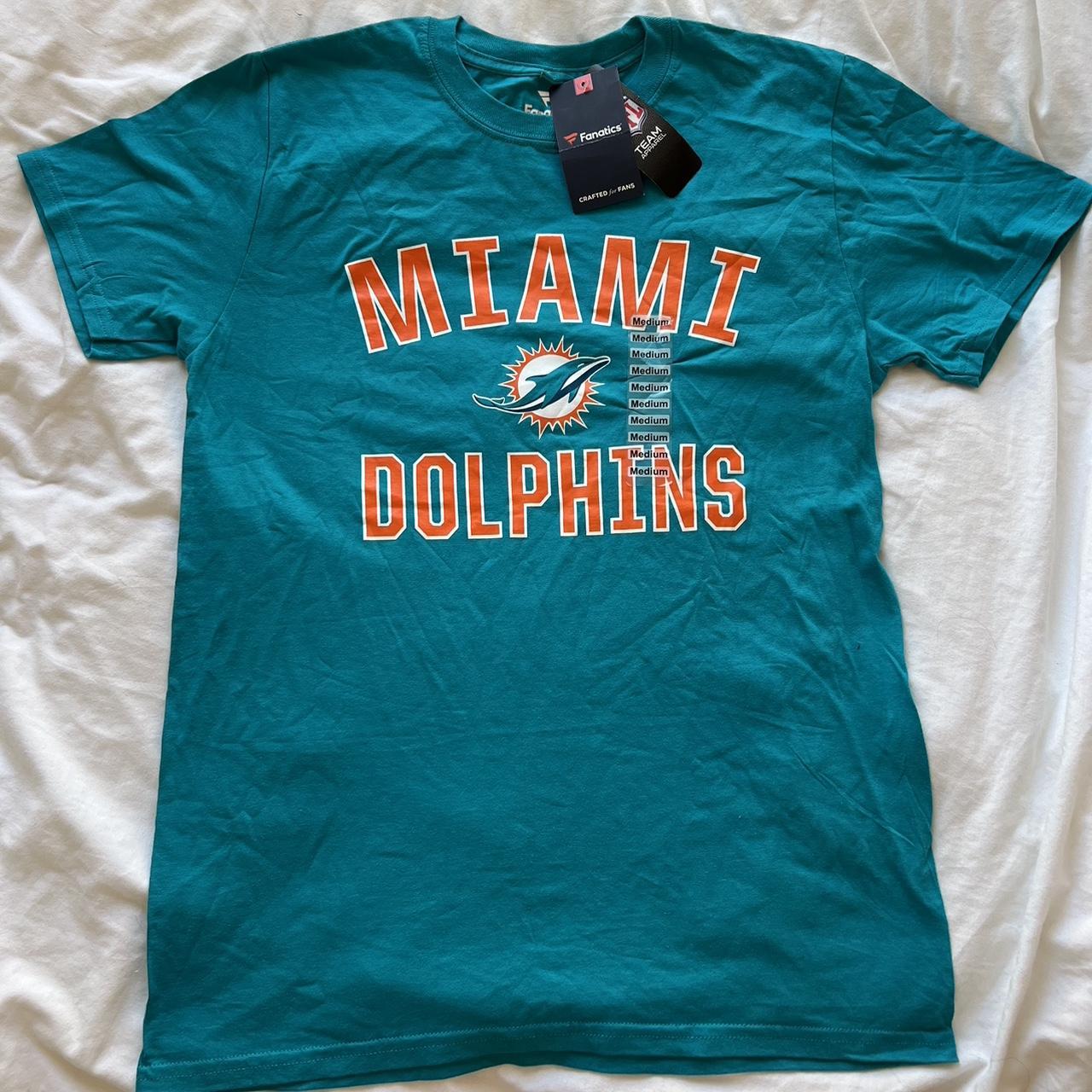 Miami dolphins t-shirt🩵🧡 -never worn - size medium - Depop