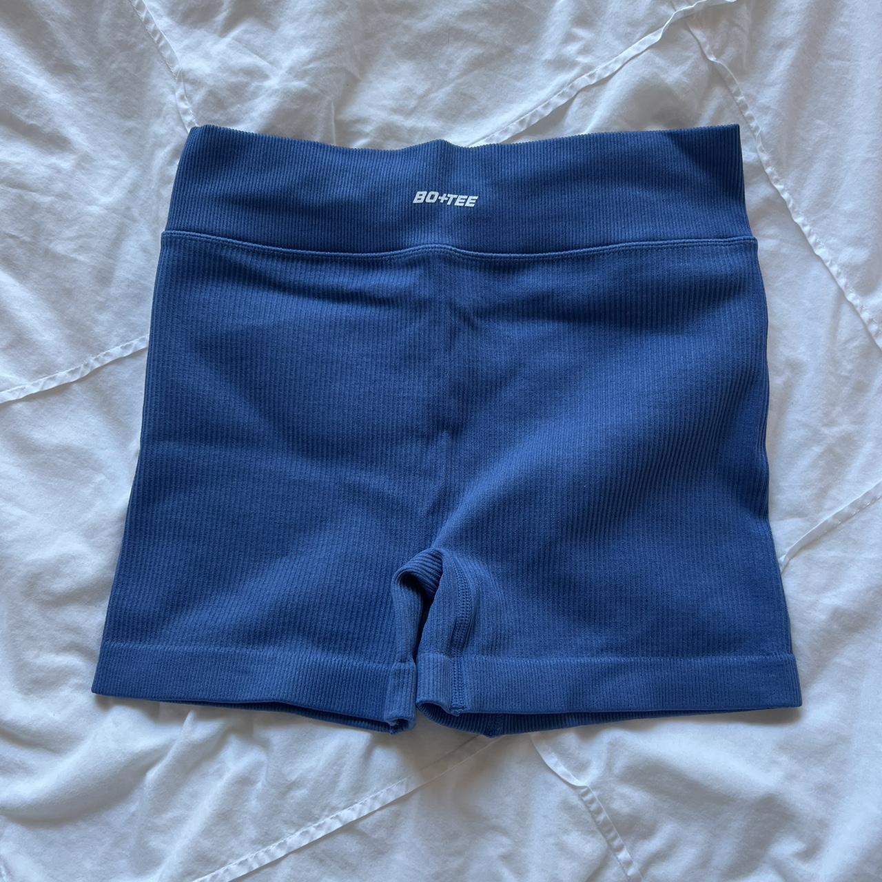 bo+tee blue workout shorts💙 -never worn -size small - Depop
