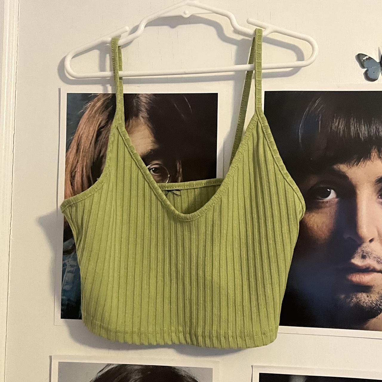 Green ribbed crop top! Super flattering :) (marked... - Depop