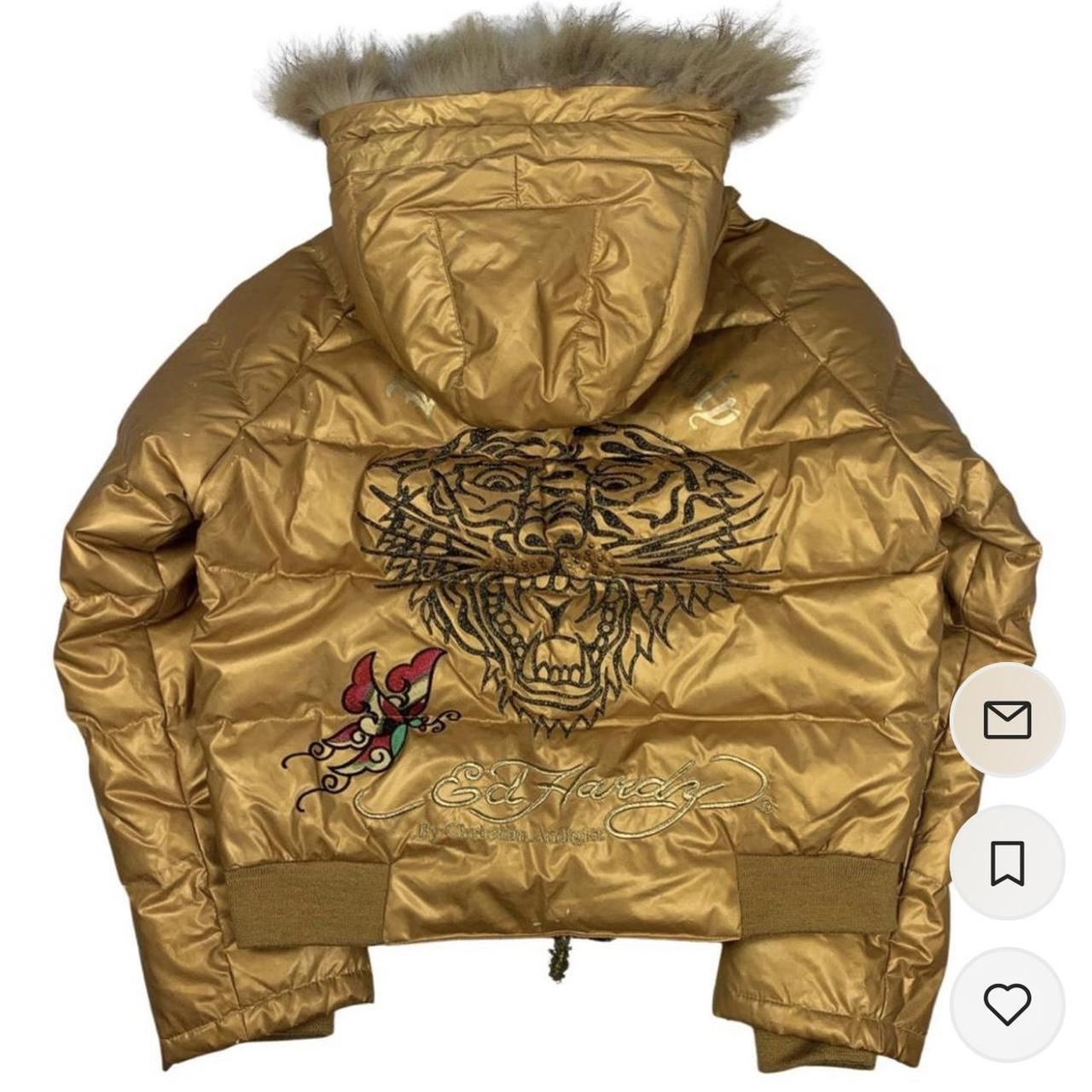 Authentic 00’s Ed Hardy Puffer Jacket •Size:... - Depop