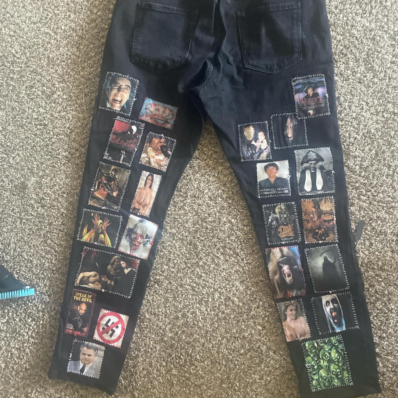 custom made sewn patch pants each patch hand sewn... - Depop