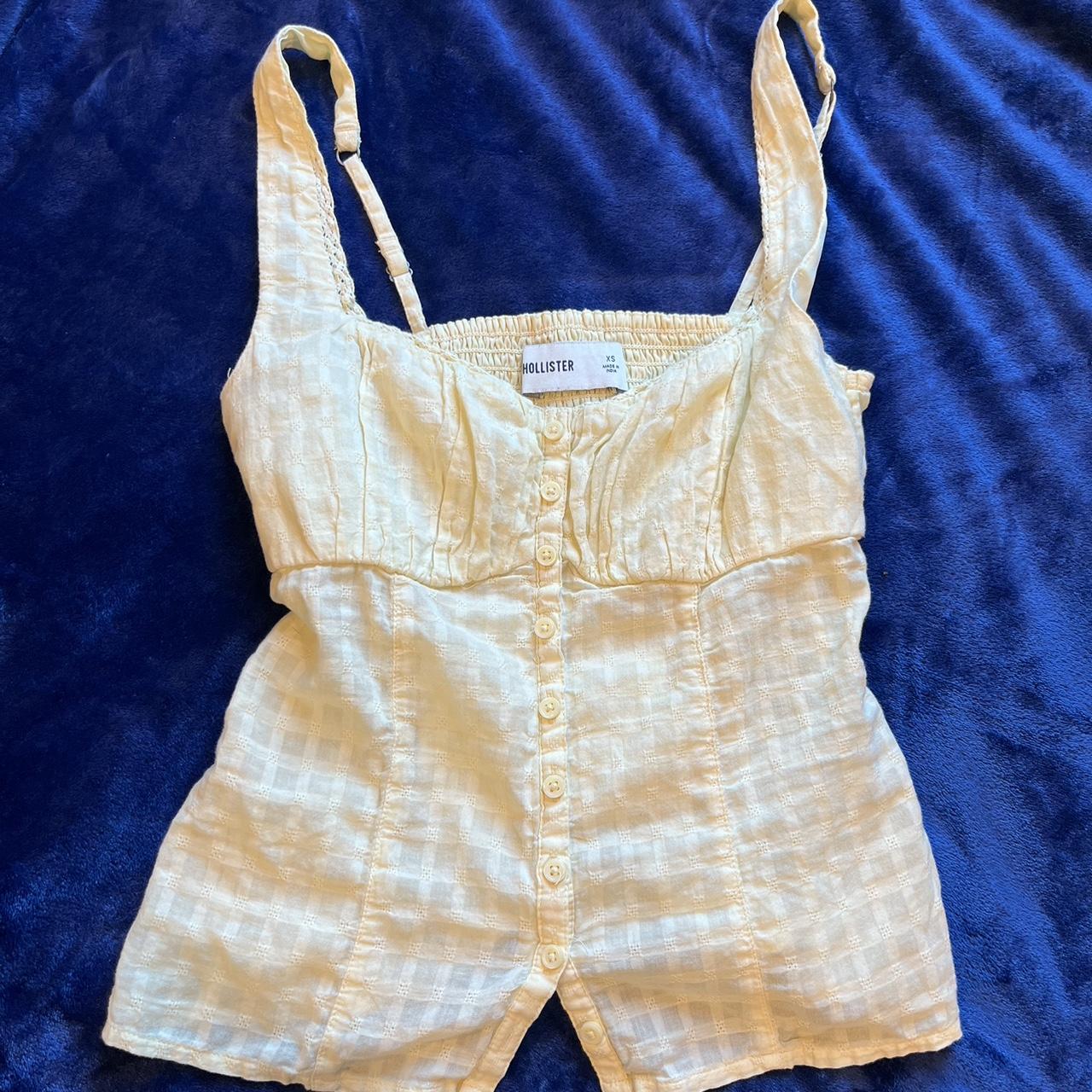 Light yellow Hollister Co. top very cute to go to a... | Depop