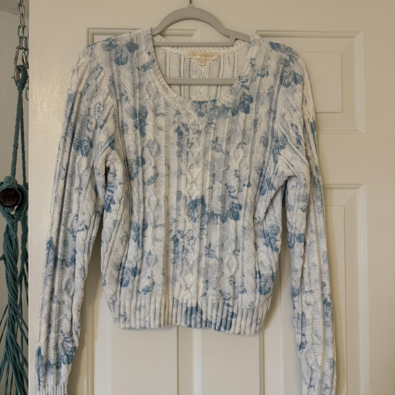 LoveShackFancy sweater in a beautiful blue floral 💙... - Depop