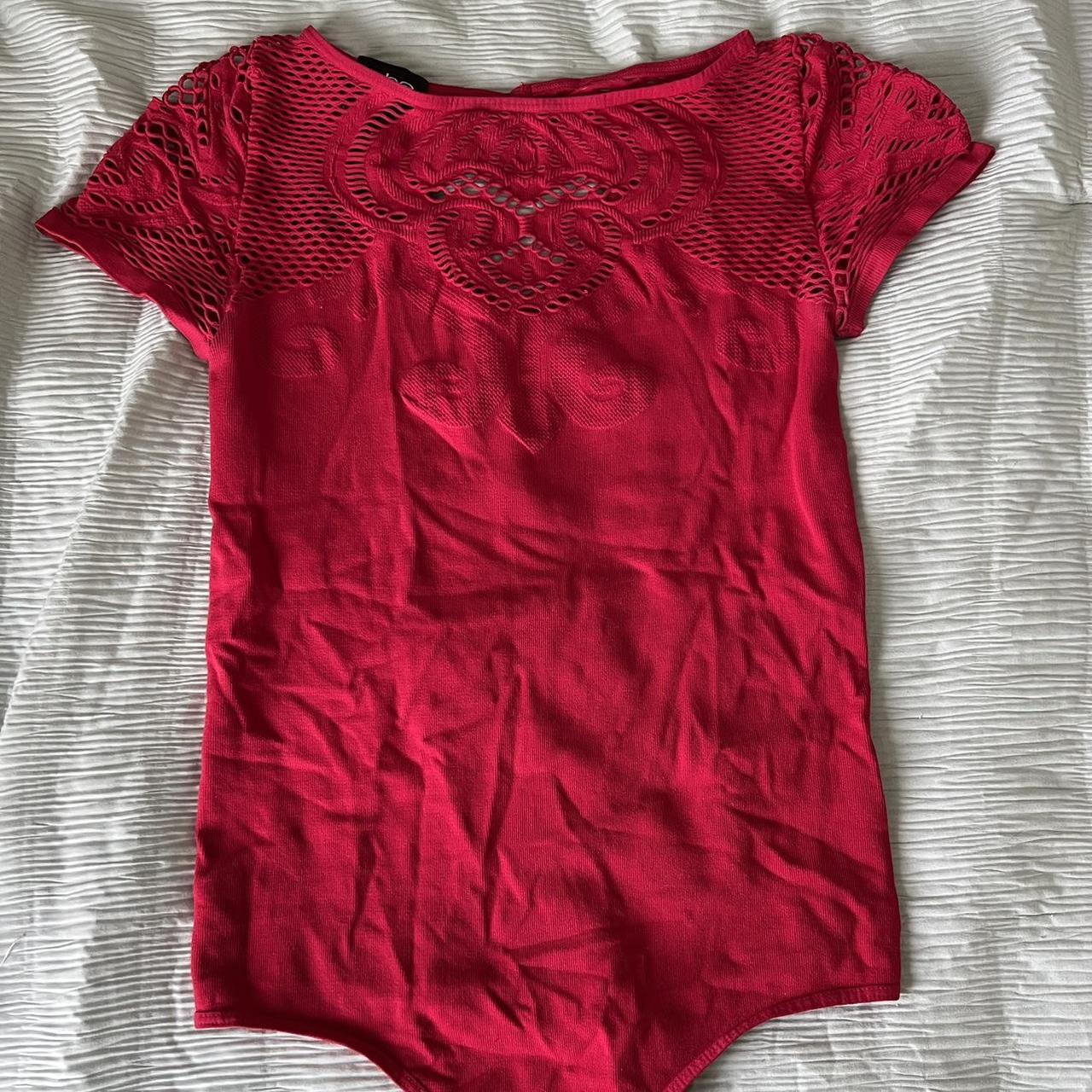Bebe red rave bodysuit/leotard Size medium. Tight... - Depop