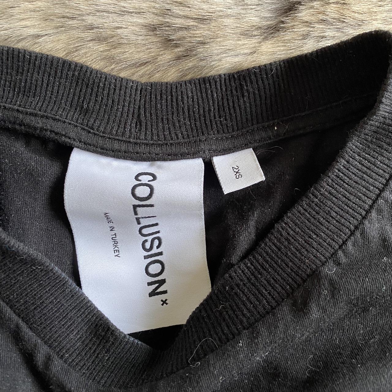 Black longsleeve graphic collusion tee. Size 2XS but... - Depop