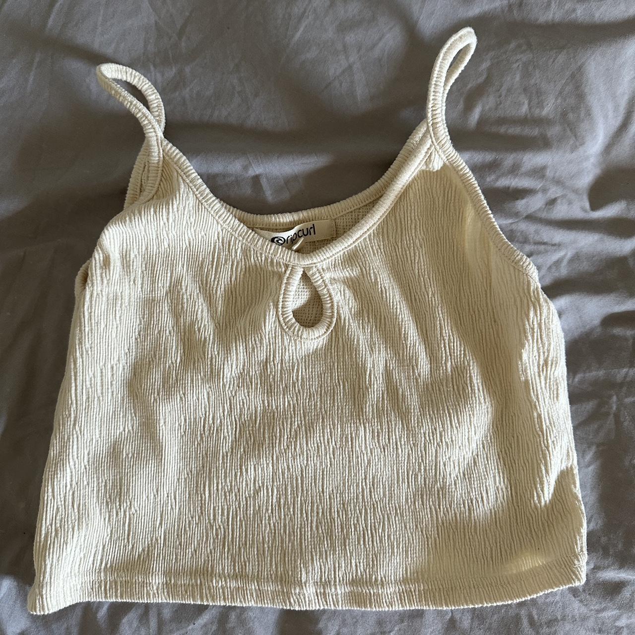 Rip Curl Cream crop top Size XS Great condition... - Depop