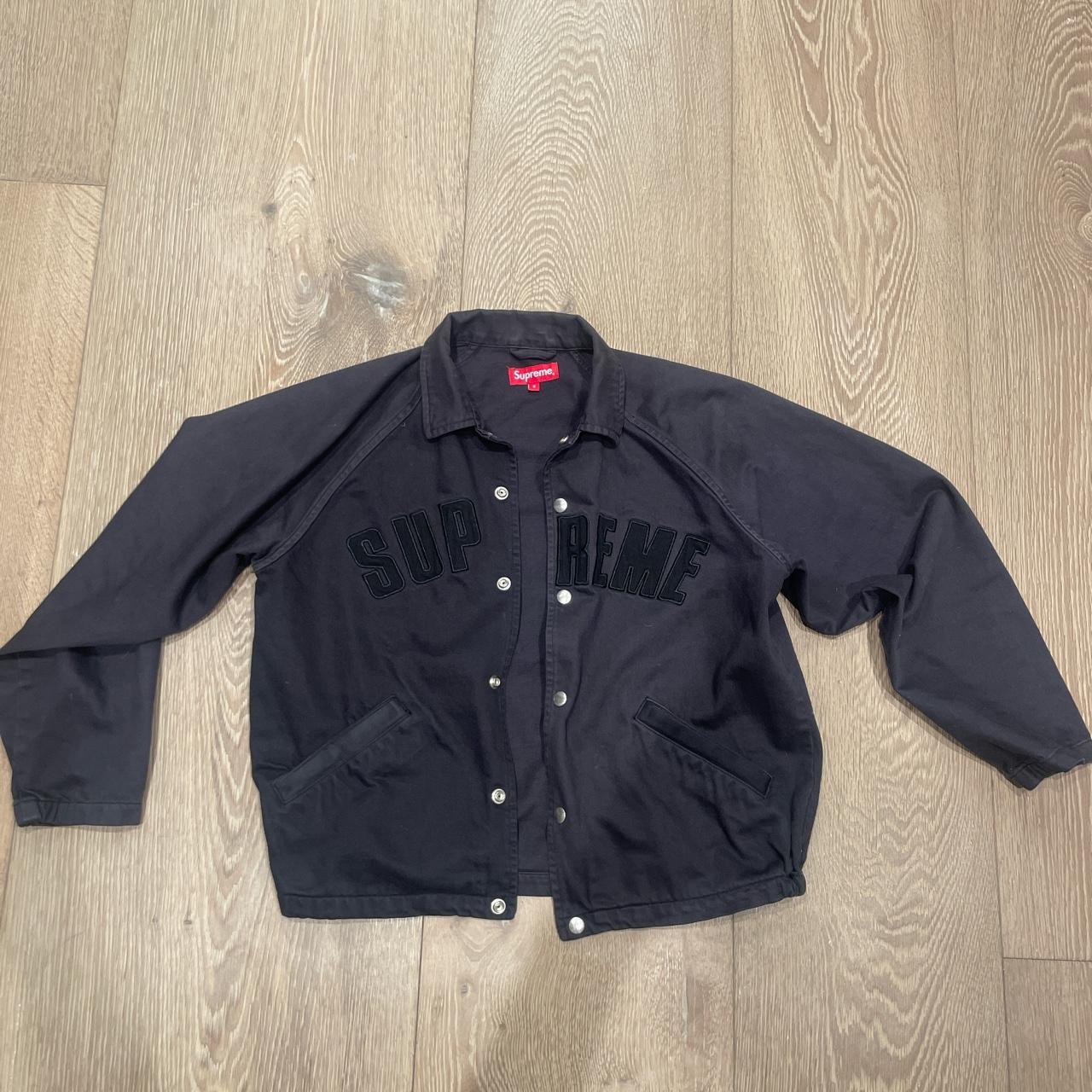 Black supreme denim Jacket vintage - Depop