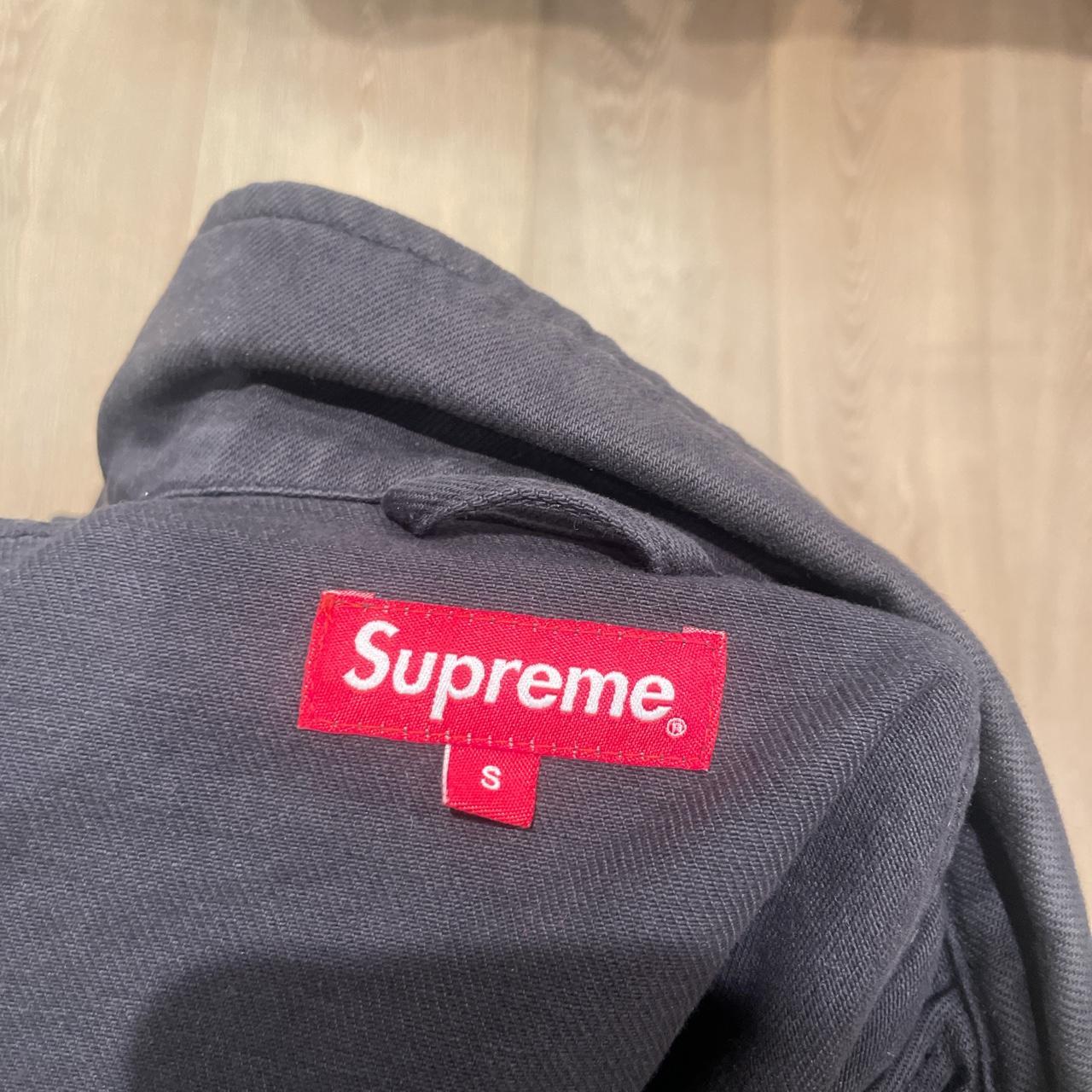 Black supreme denim Jacket vintage - Depop