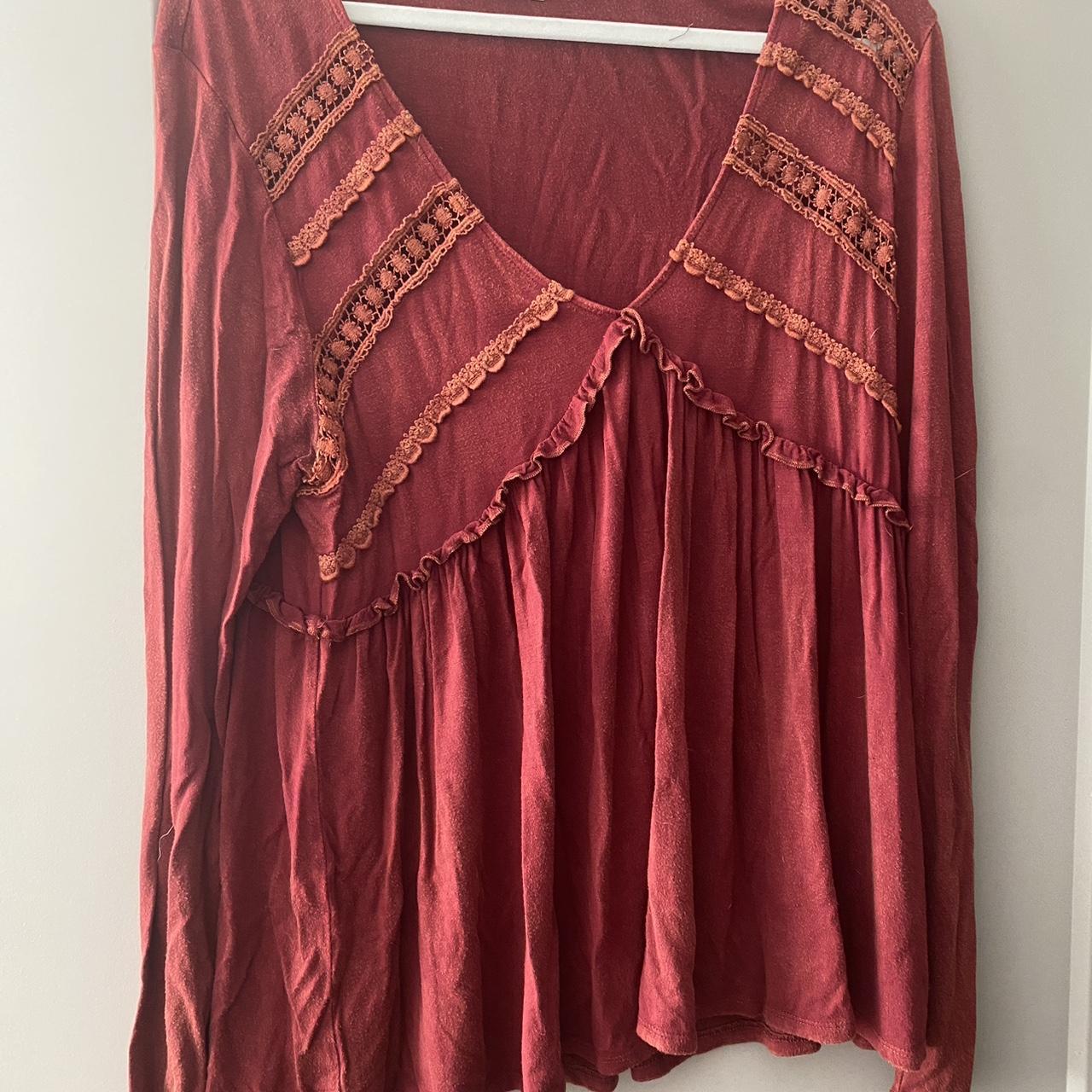 Red altard state long sleeve top. Previously worn... - Depop