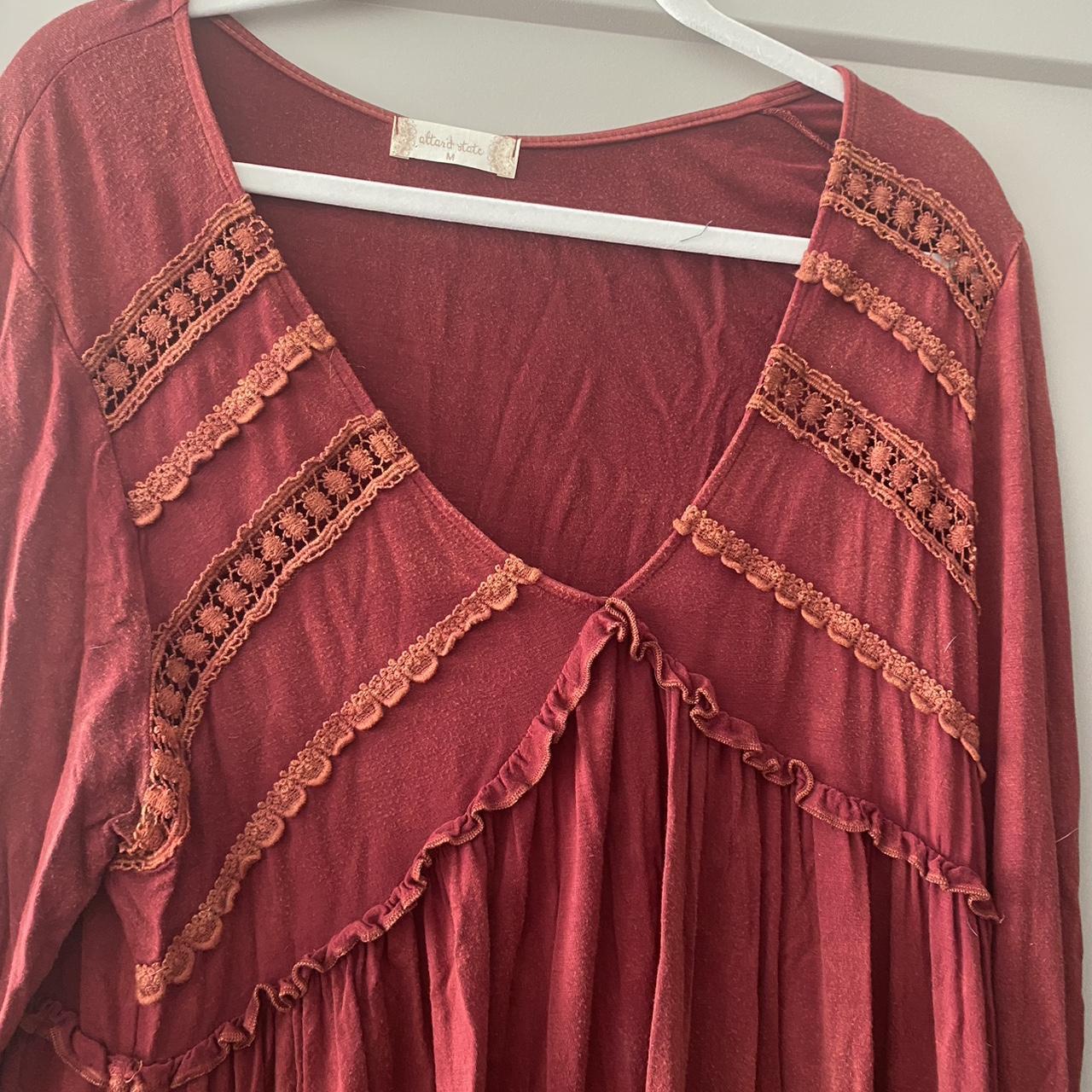 Red altard state long sleeve top. Previously worn... - Depop