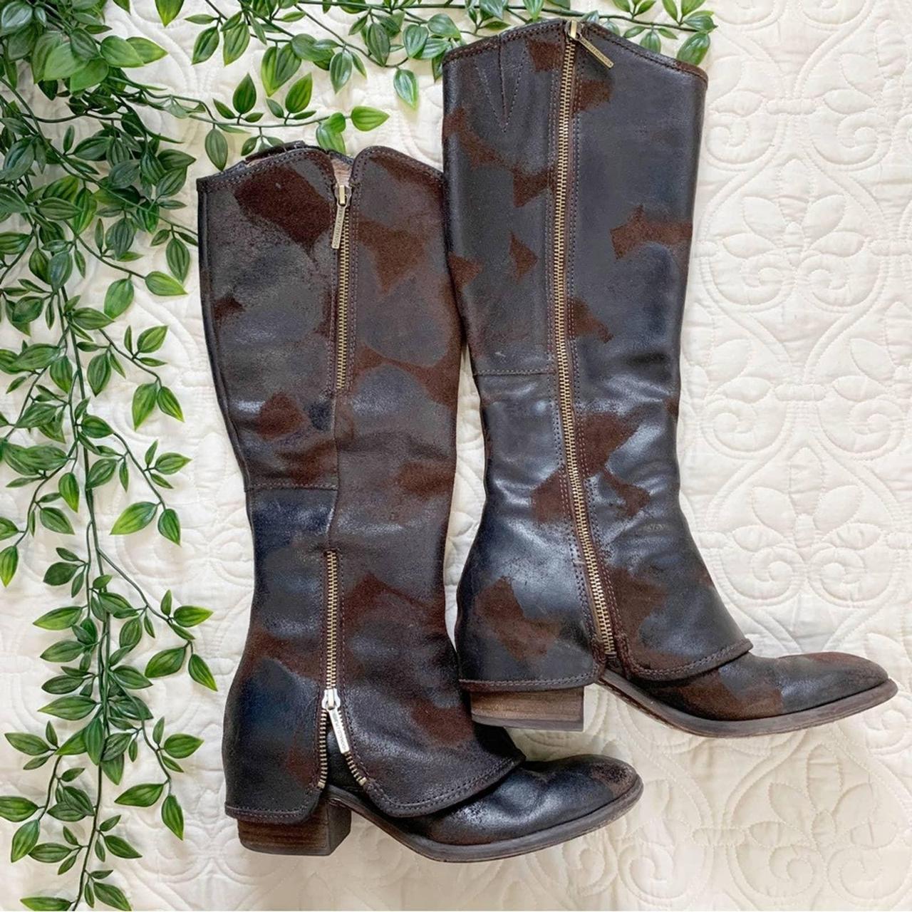 Donald J Pliner Devi Suede tall leather riding boots... - Depop