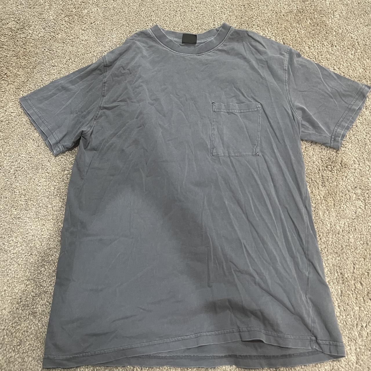 Plain Blue Tee w/ Pocket - Depop
