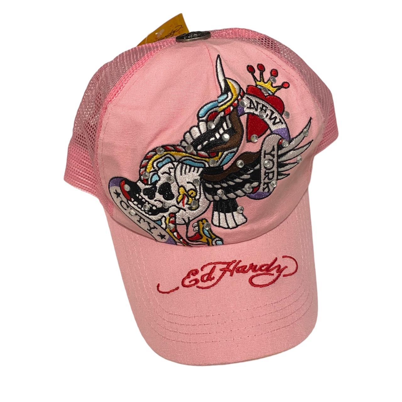 Ed Hardy Women's Pink Hat | Depop