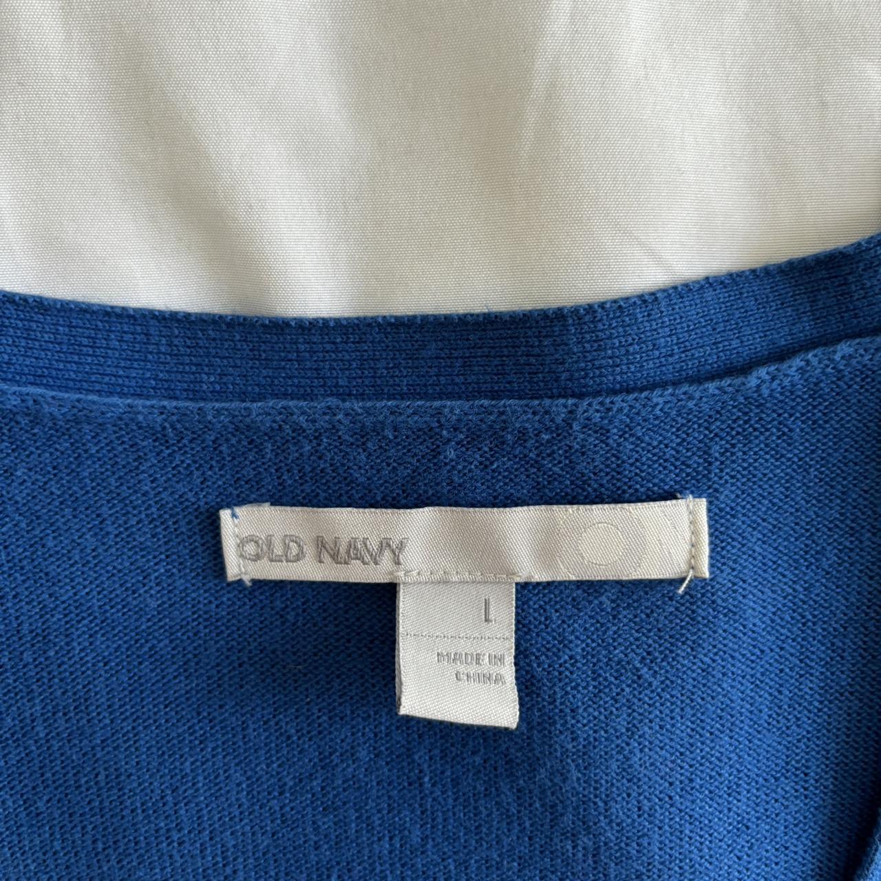 90s Old Navy blue cardigan sweater Size L but first... - Depop