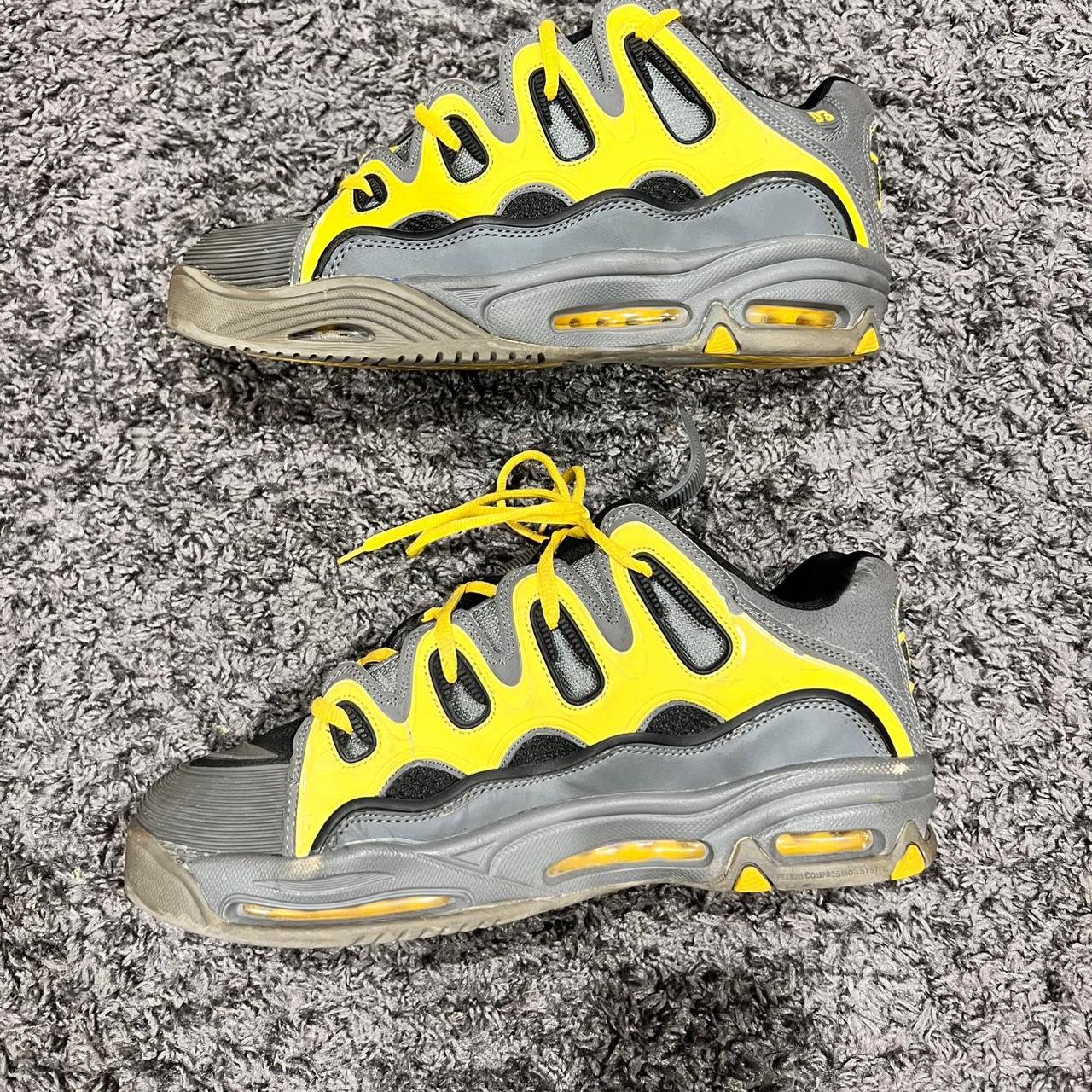 Black and Yellow on Grey D3 Osiris 2001s. Size Mens... | Depop