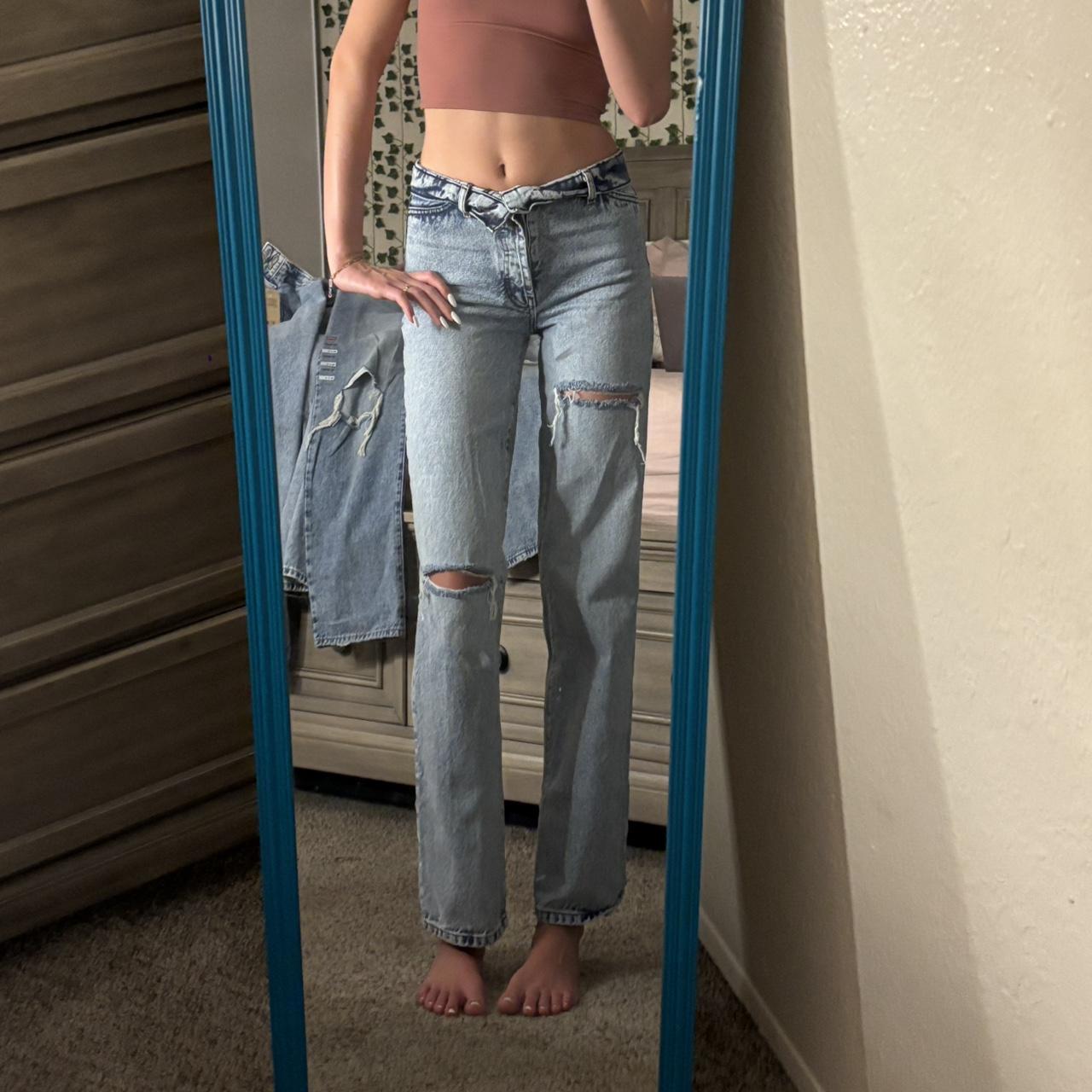 revice fold over jeans super cute just don’t fit me... | Depop