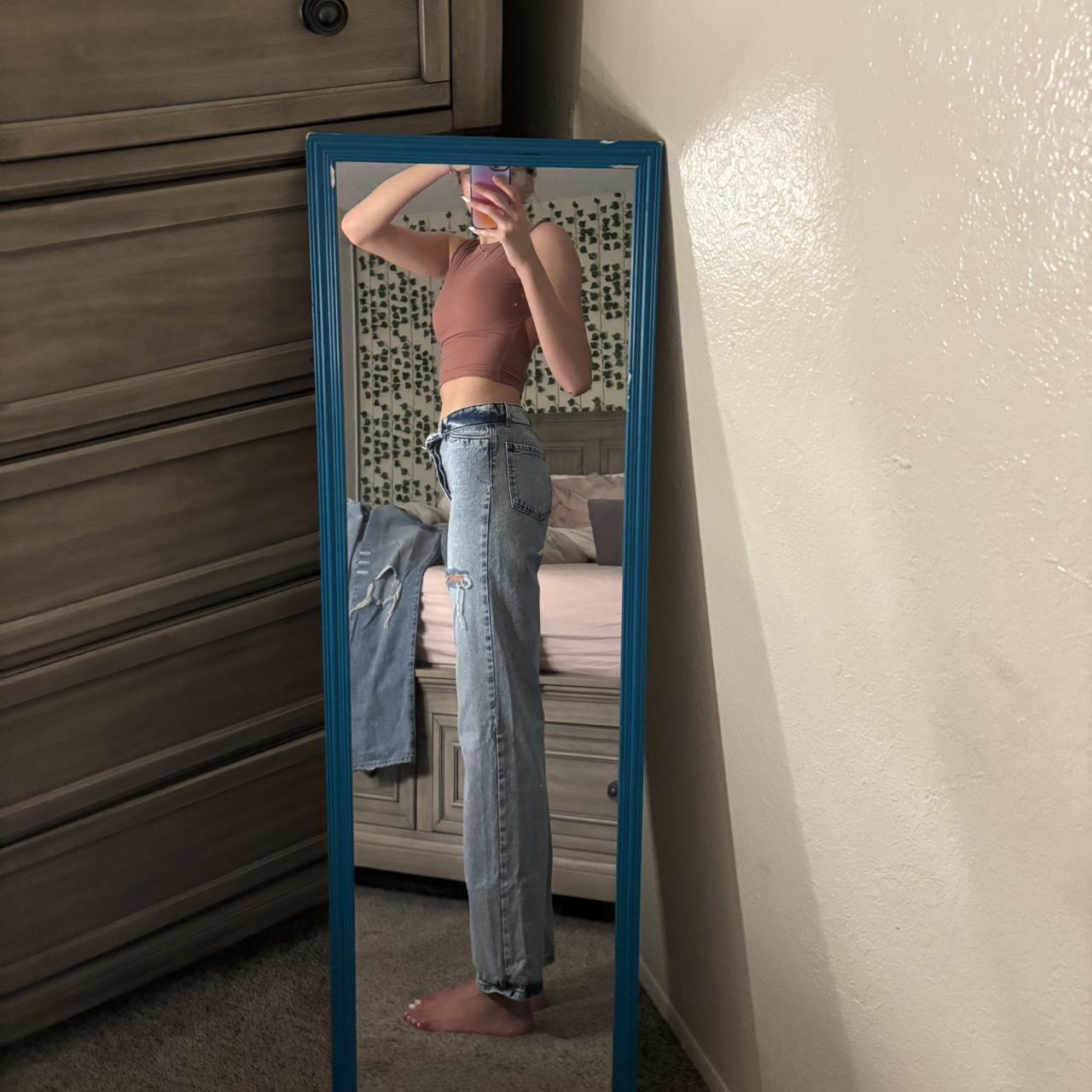 revice fold over jeans super cute just don’t fit me... | Depop