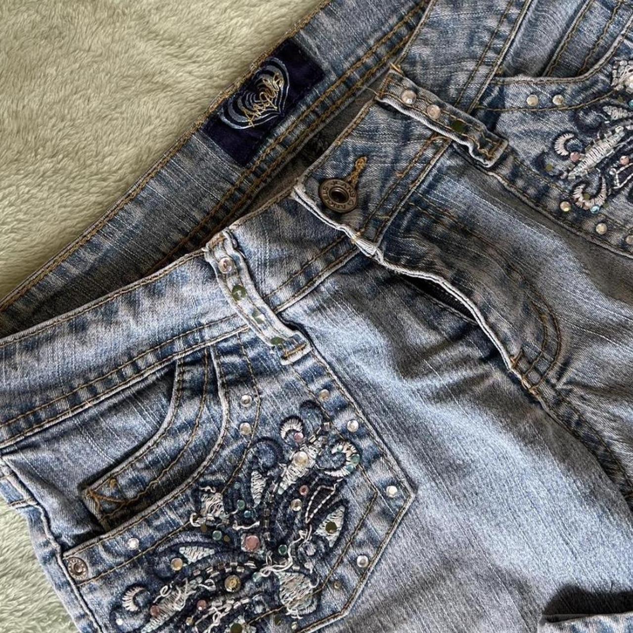 low rise angels rhinestone flare jeans Tagged a... - Depop