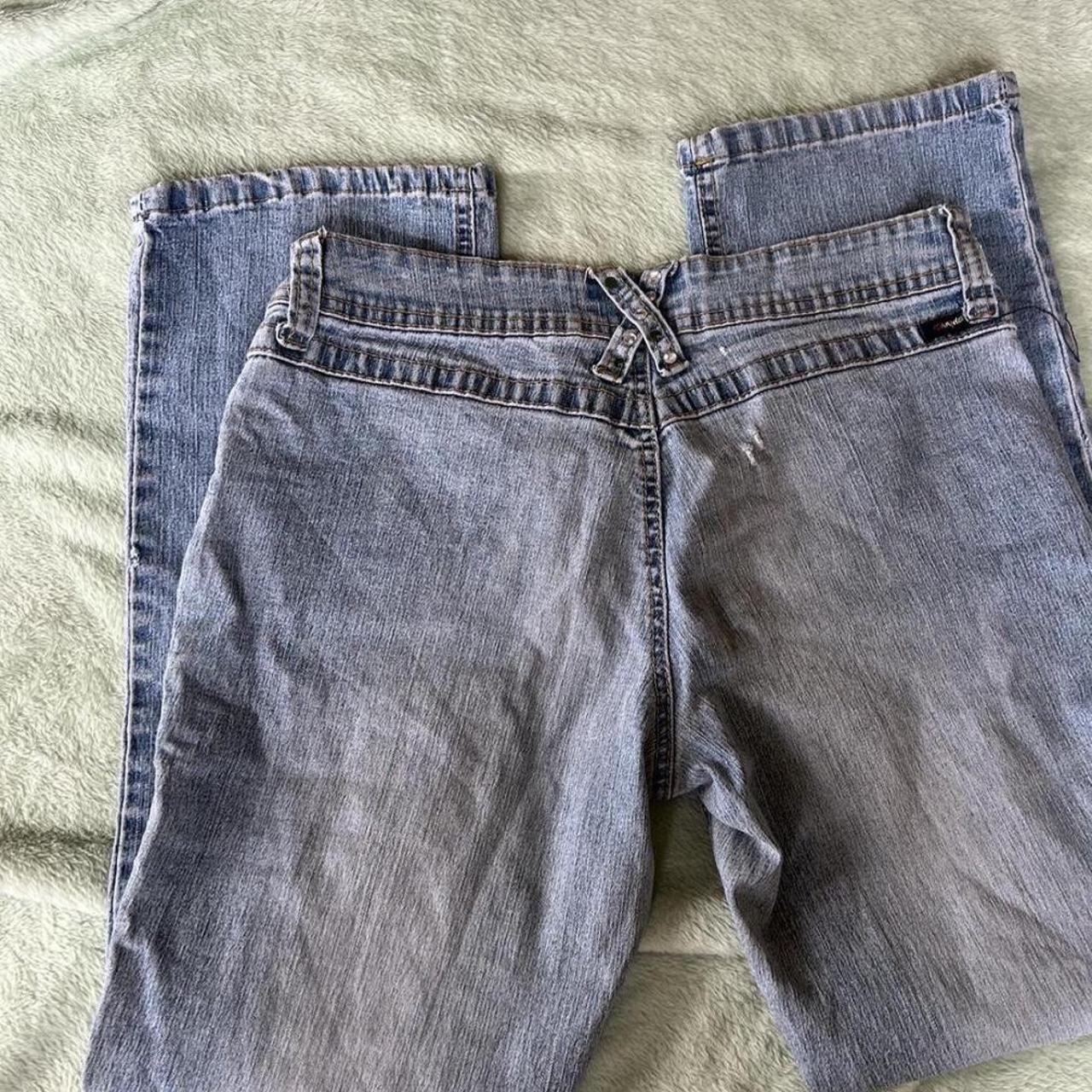 low rise angels rhinestone flare jeans Tagged a... - Depop