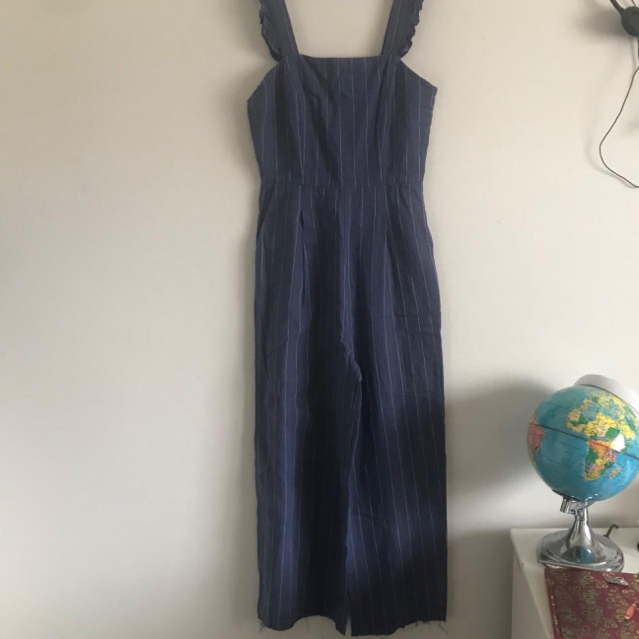 Princess Highway Pinstripe Denim Jumpsuit/Overalls... - Depop