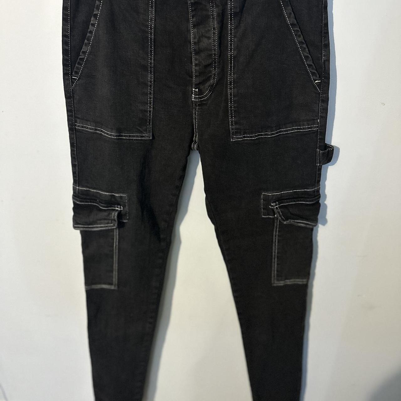 Mens Cargo Pocket Skinny Jeans Size 32 Worn Once Depop
