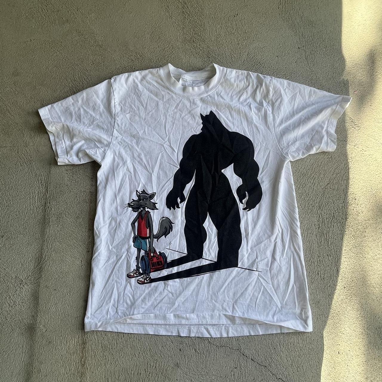 Rare vintage Super nike wolf t-shirt Size L Limited... - Depop