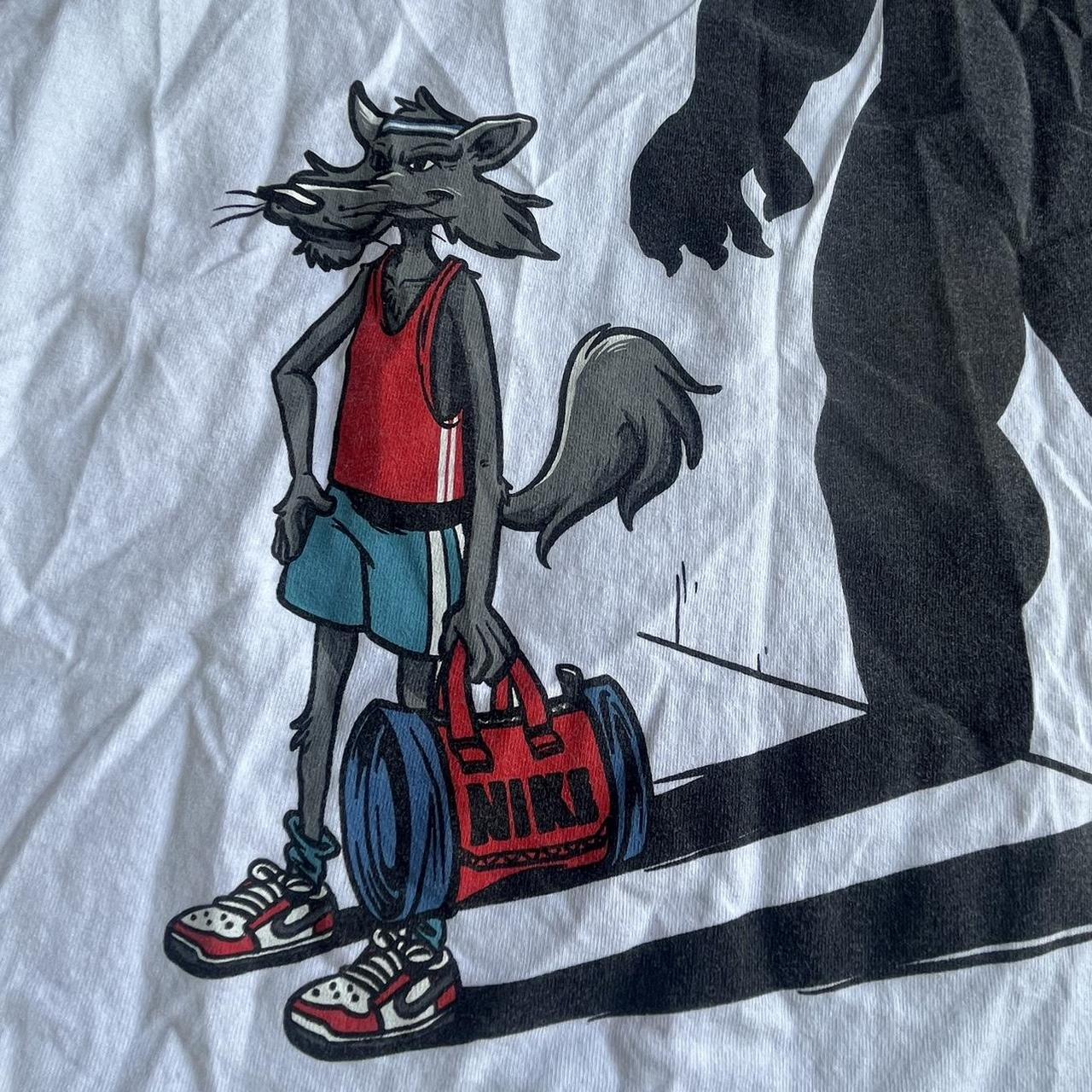 Rare vintage Super nike wolf t-shirt Size L Limited... - Depop