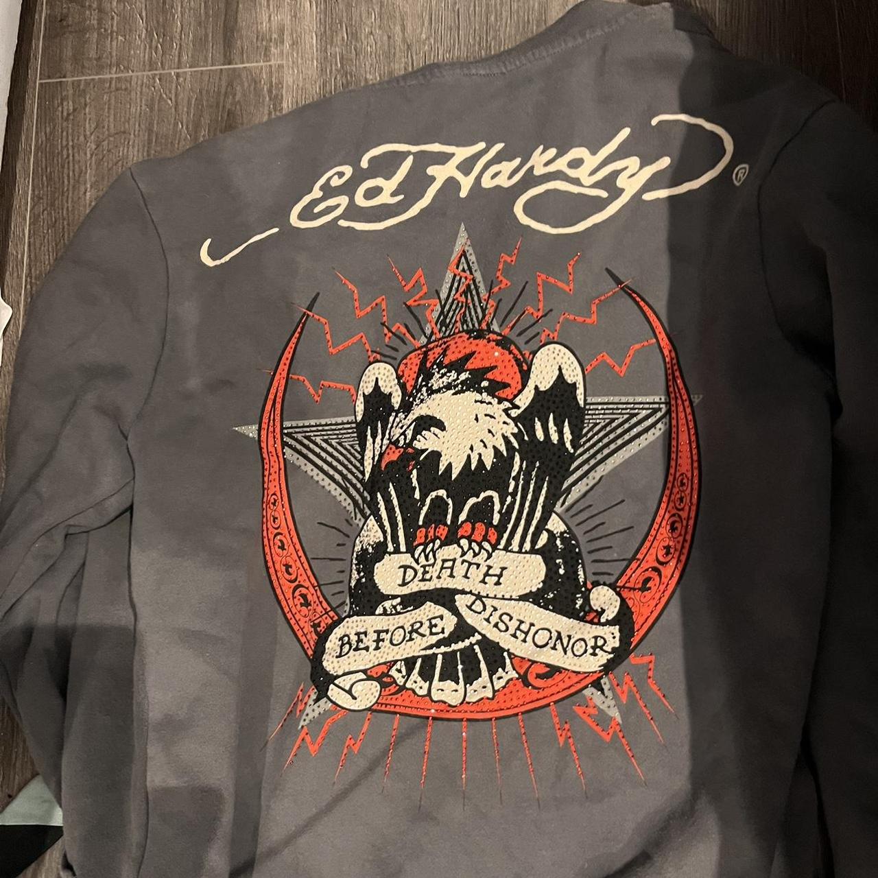 Ed hardy jumper. Rhinestone. - Depop