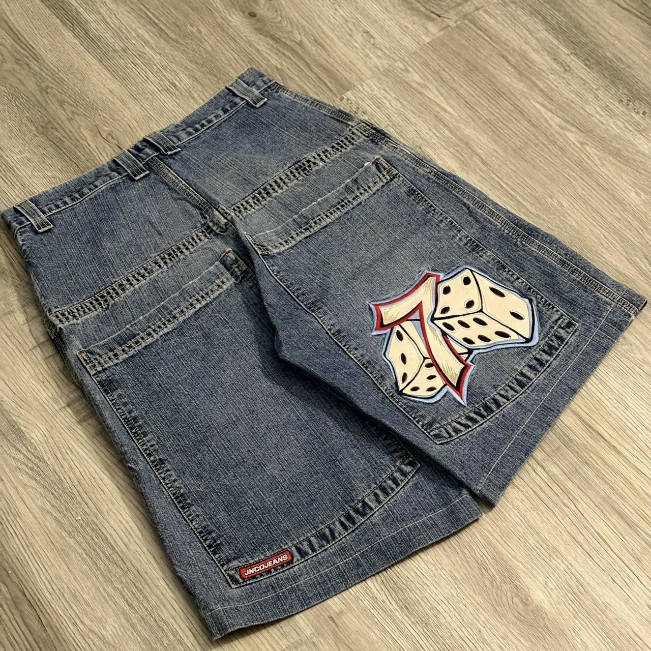 grail blue lucky 7 dice JNCO jorts size 31 H/O... | Depop