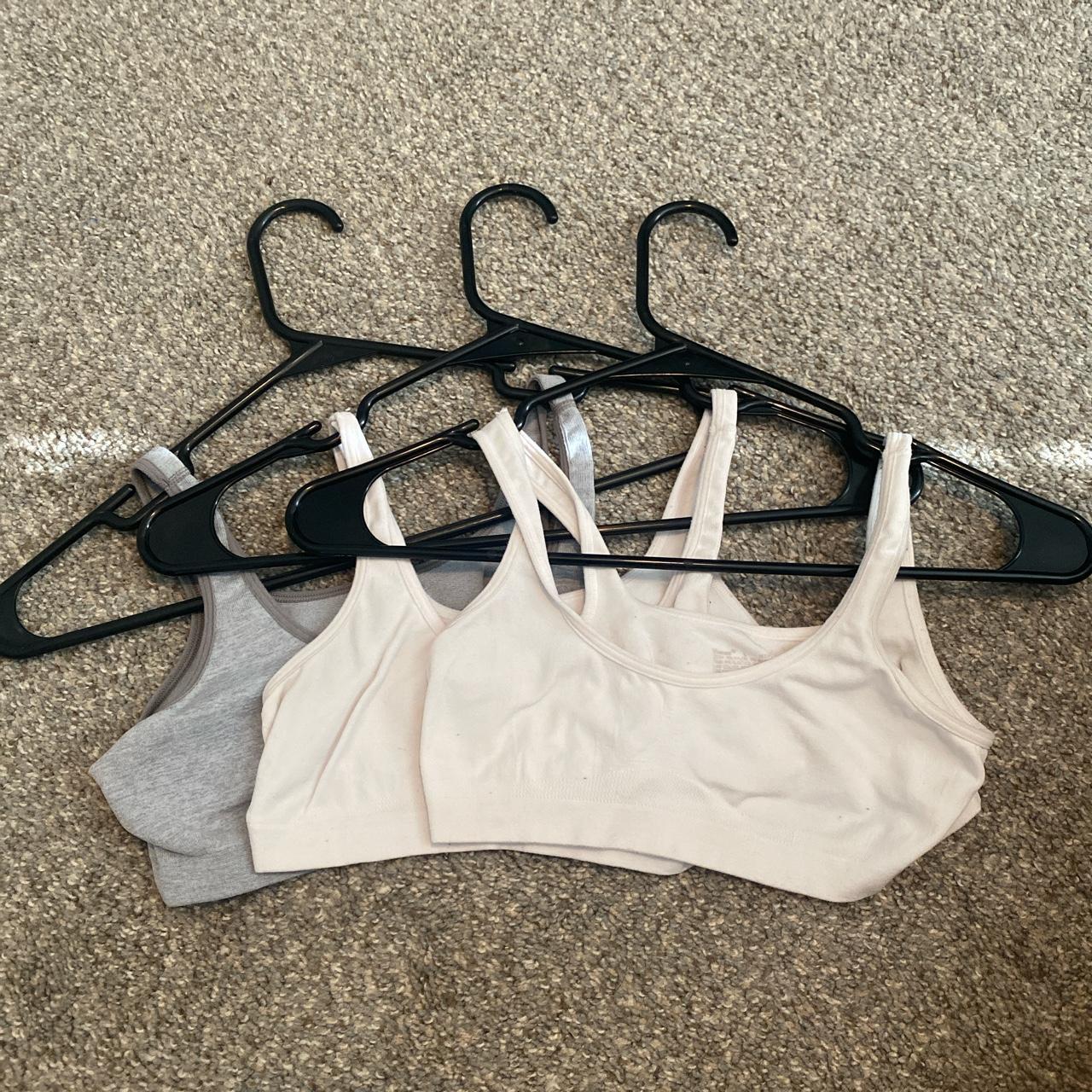 3 Large Hanes kids training bras lightly worn with... - Depop