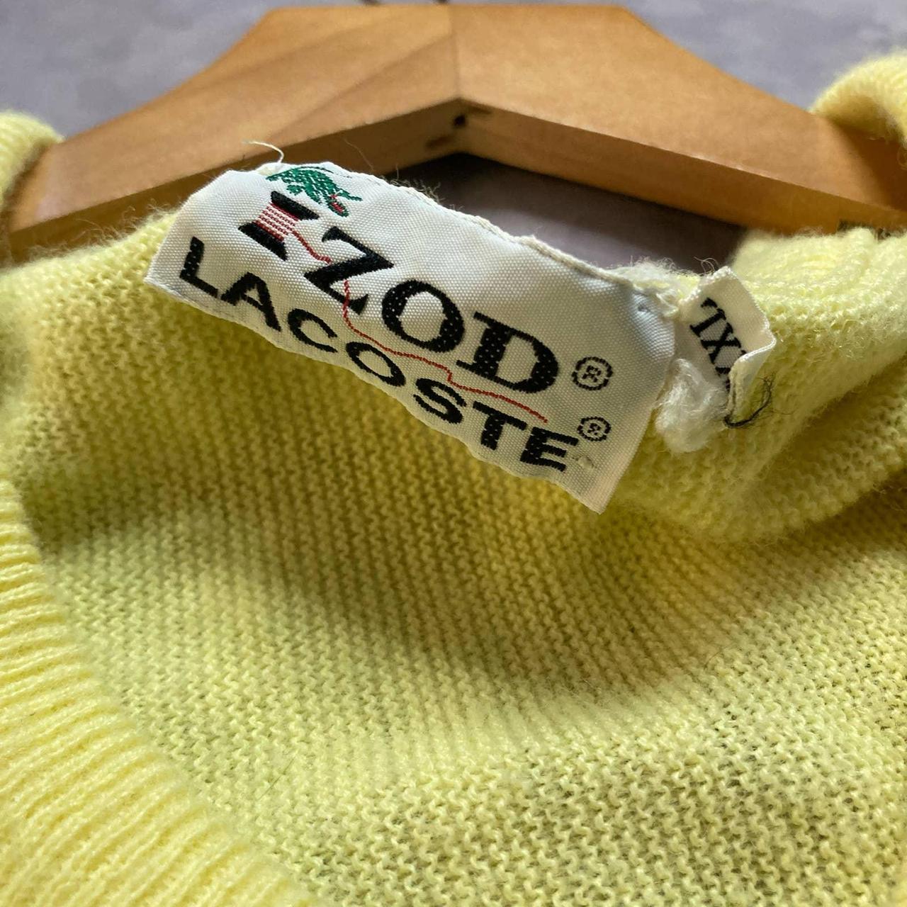 Vintage Izod Lacoste Mens V Neck Knit Sweater... - Depop