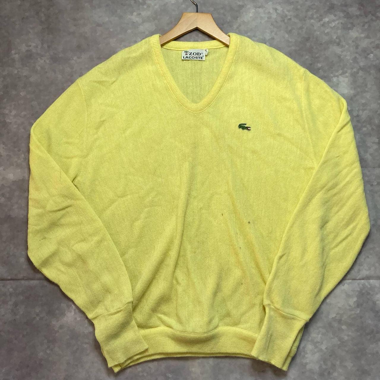 Vintage Izod Lacoste Mens V Neck Knit Sweater... - Depop