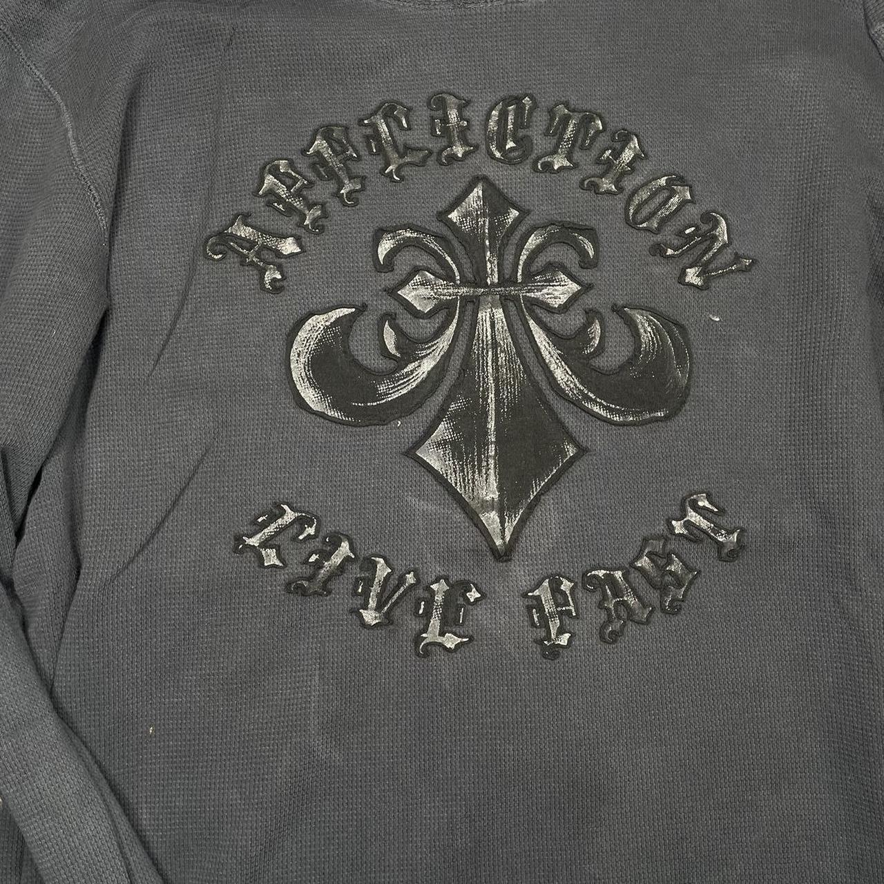 black affliction angel wing thermal y2k affliction... - Depop