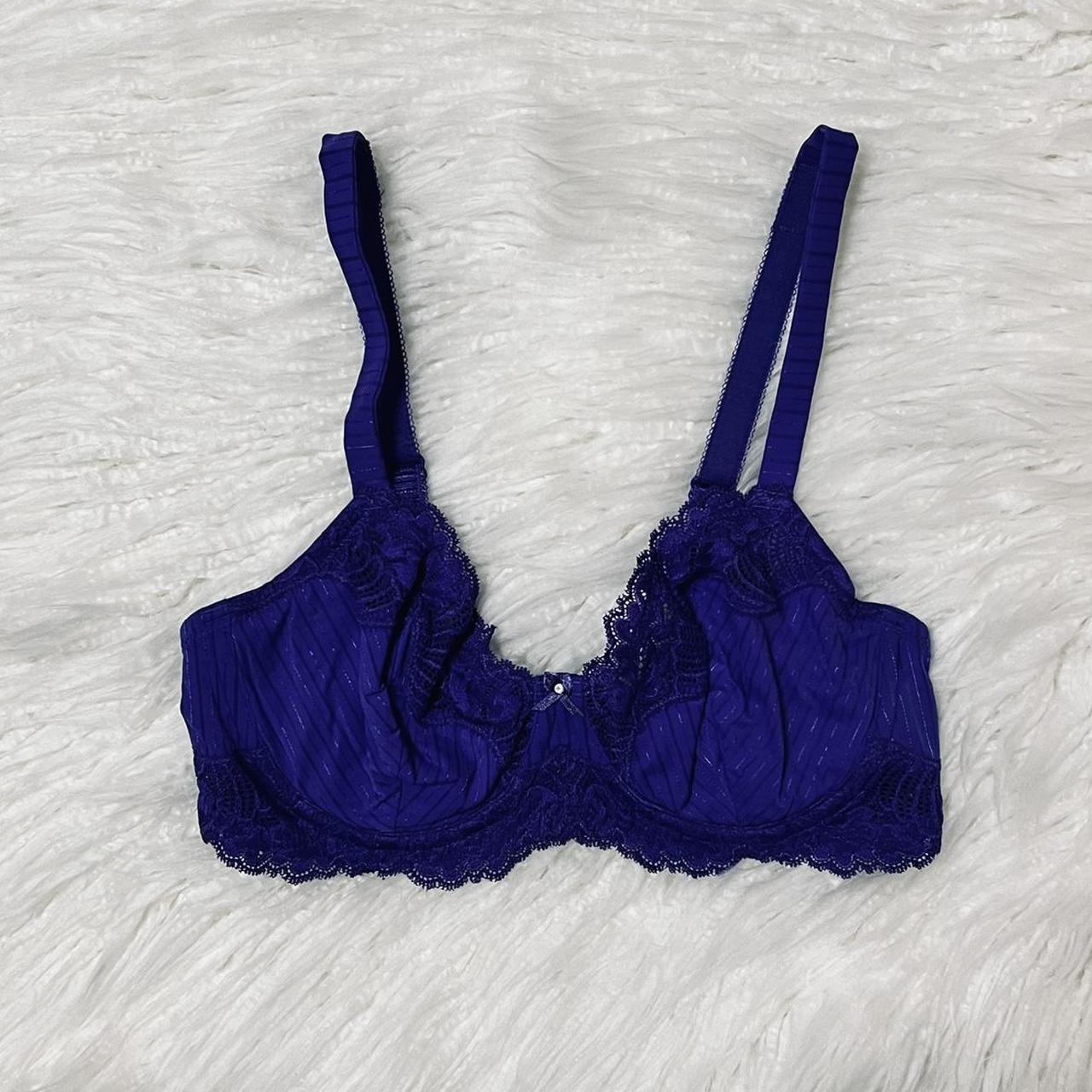 Lace trim soft cup bra Color is more true purple... - Depop