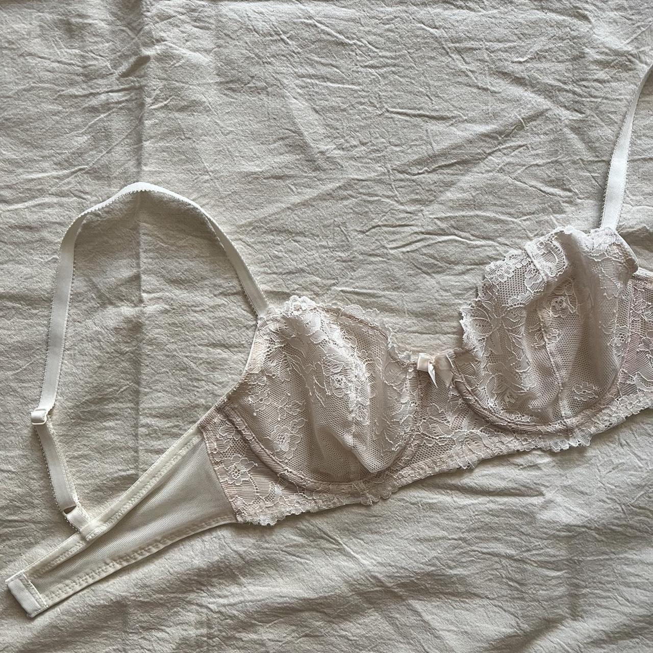 Apt 9, light cream lace bra Soft cup, with under... - Depop
