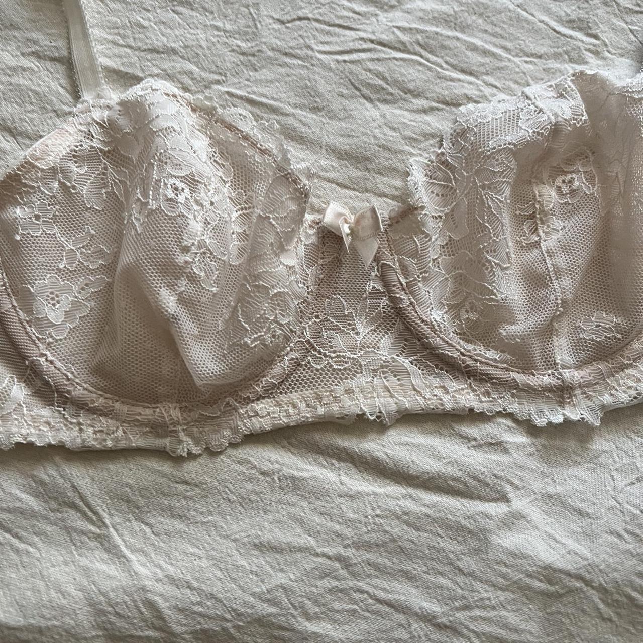 Apt 9, light cream lace bra Soft cup, with under... - Depop