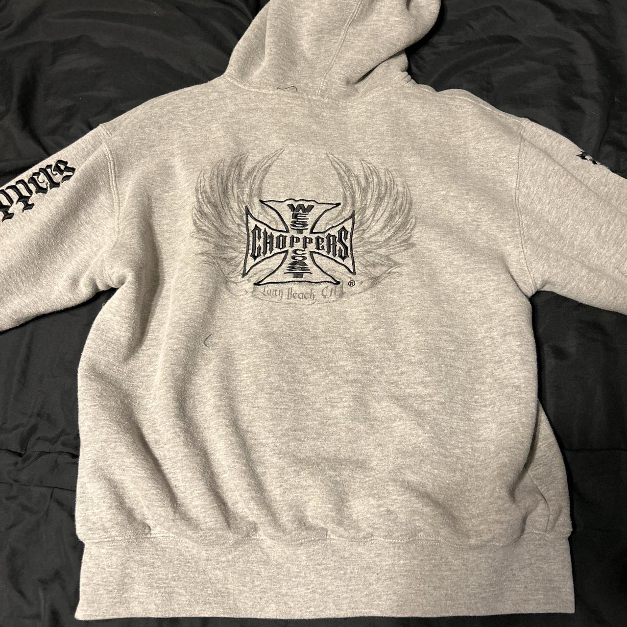 west coast choppers zip up with cool design size is... - Depop