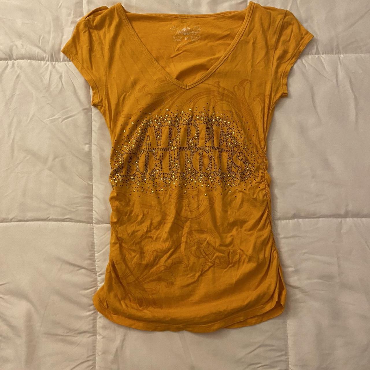 Apple Bottoms Women's Tan and Orange Shirt | Depop