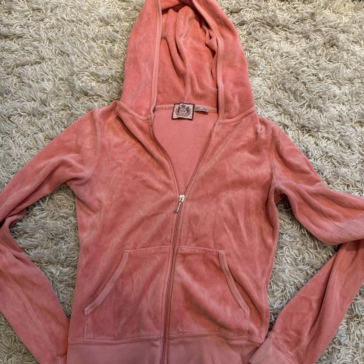 Y2K rare vintage pink juicy couture velour zip up... | Depop