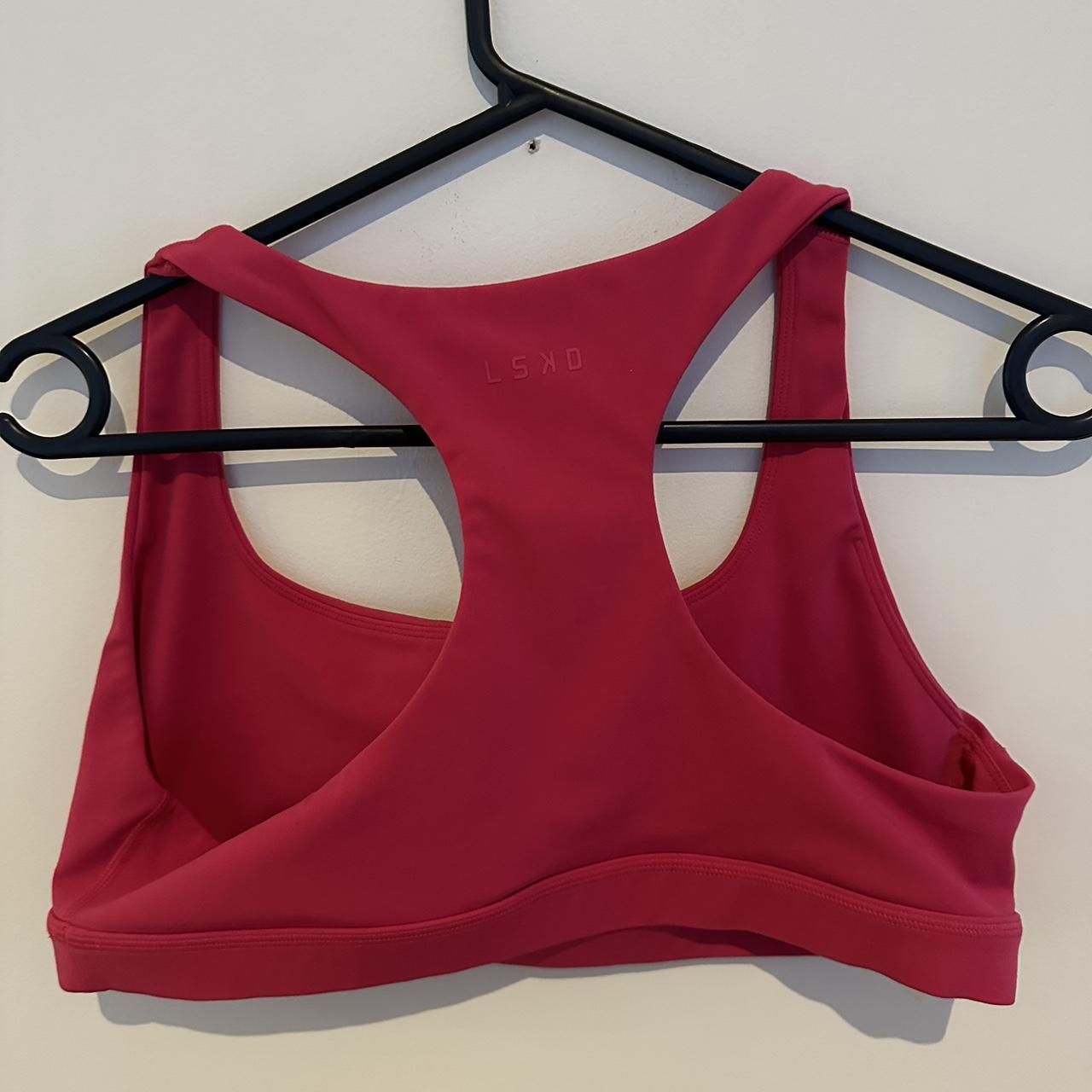 LSKD Racerback Sports Bra - Hot Pink - Depop