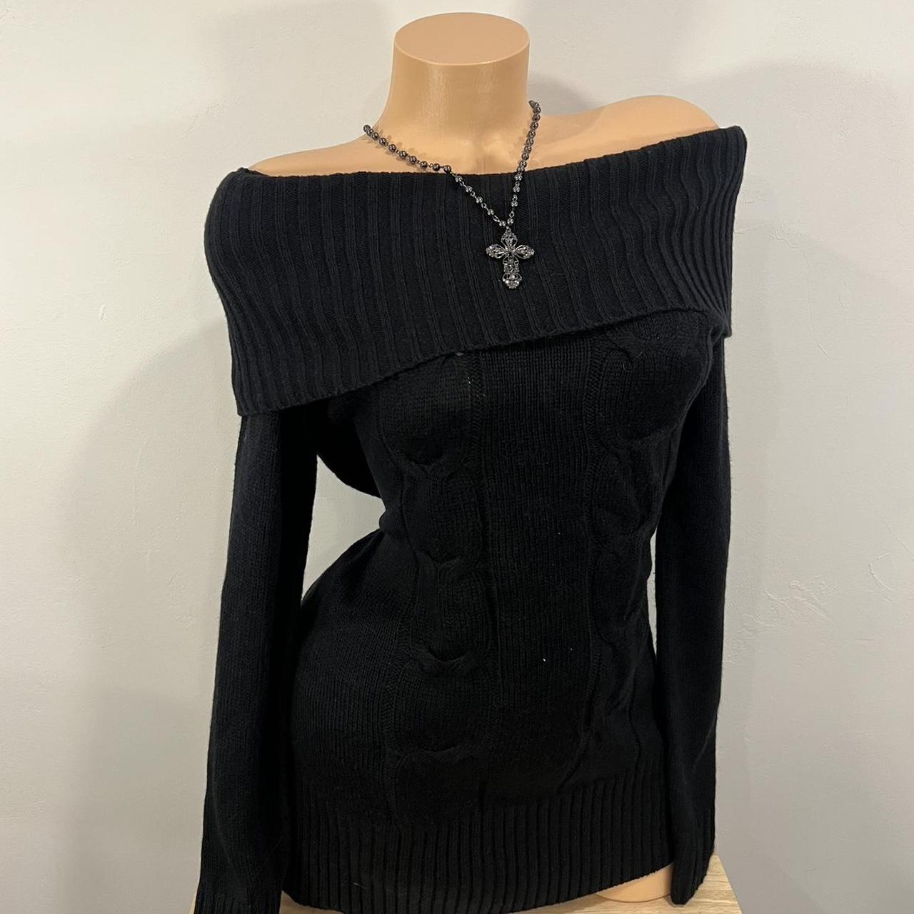 Y2k cable knit off the shoulder sweater dress So... | Depop