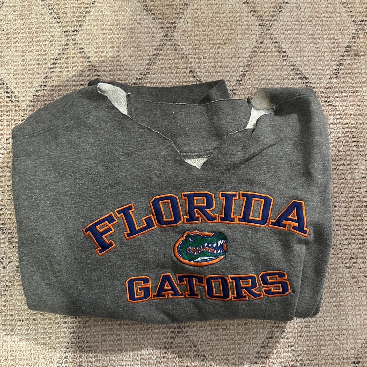 Grey and orange Florida Gators crewneck sweatshirt... - Depop
