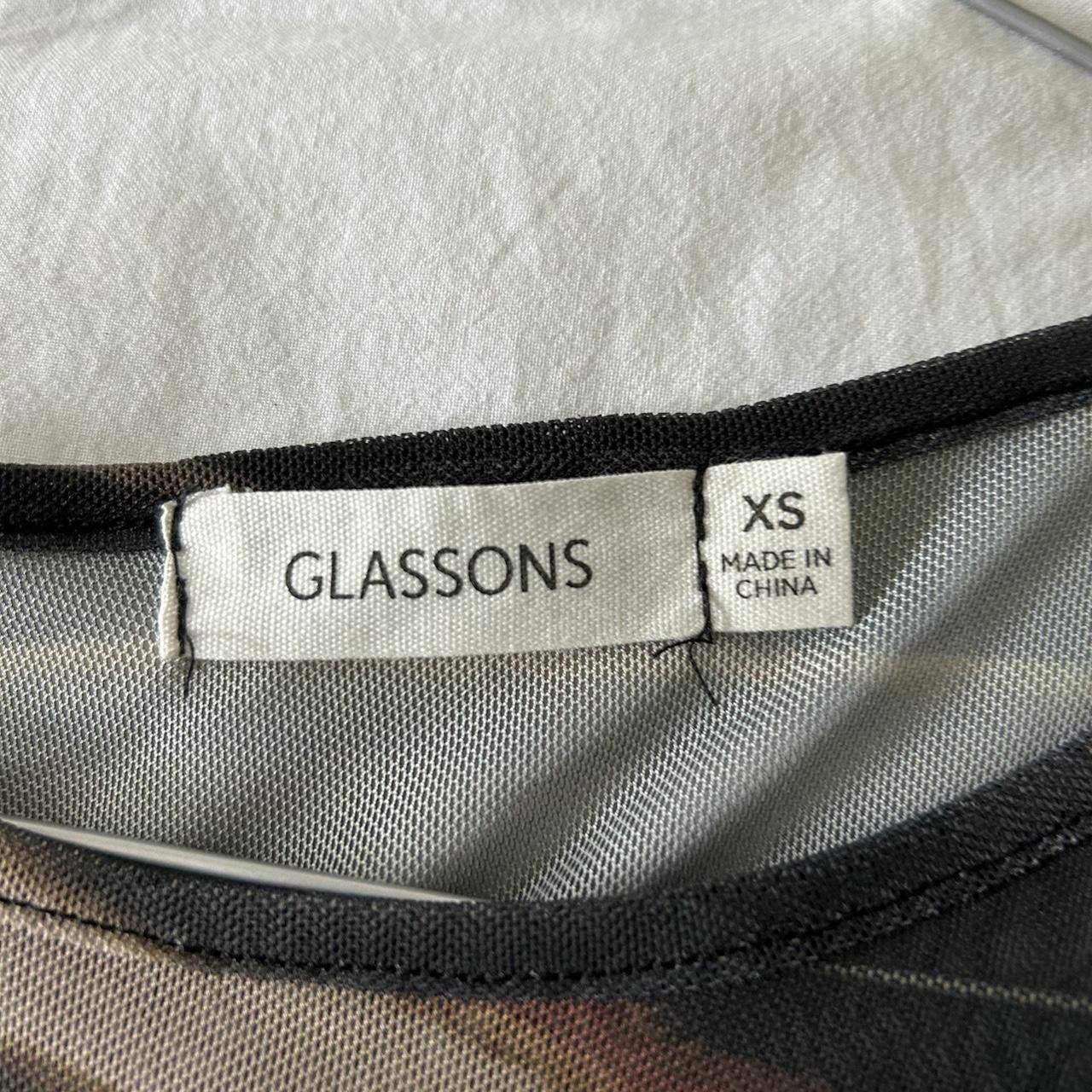 mesh open back glassons top never worn size... - Depop