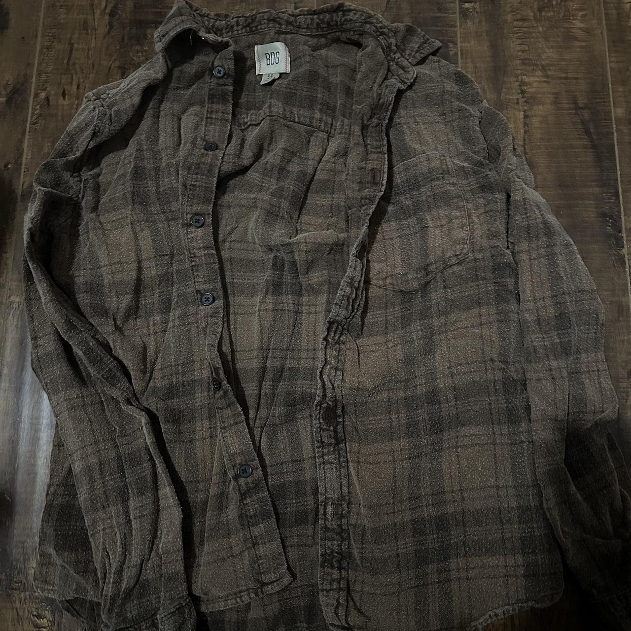 BDG urban outfitters brown flannel Unisex Bought... - Depop