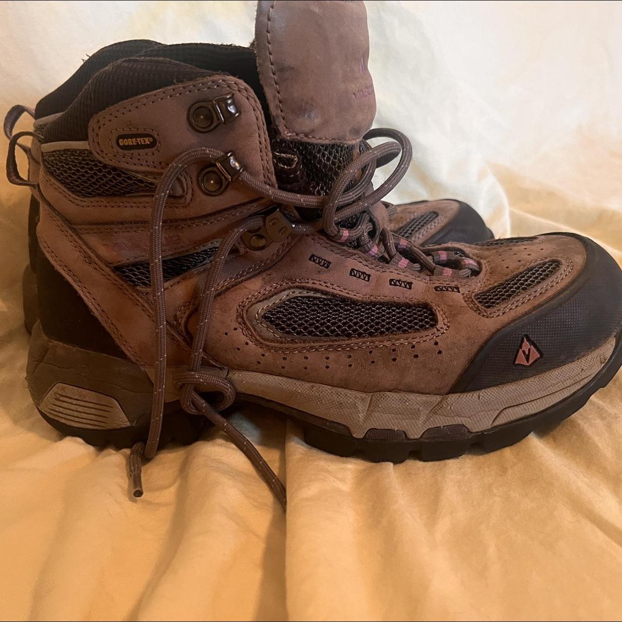 Brown and black Vasque hiking boot. The boot runs... - Depop