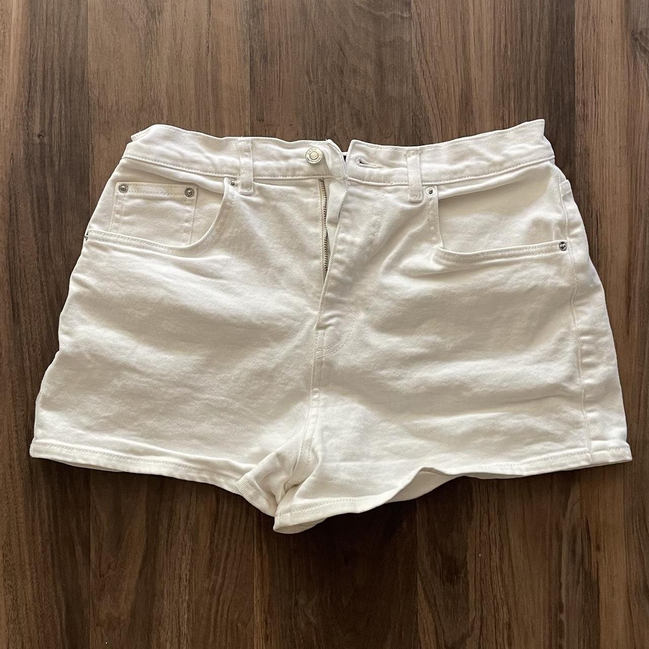 Asos White Denim Shorts, Size 8 - Depop