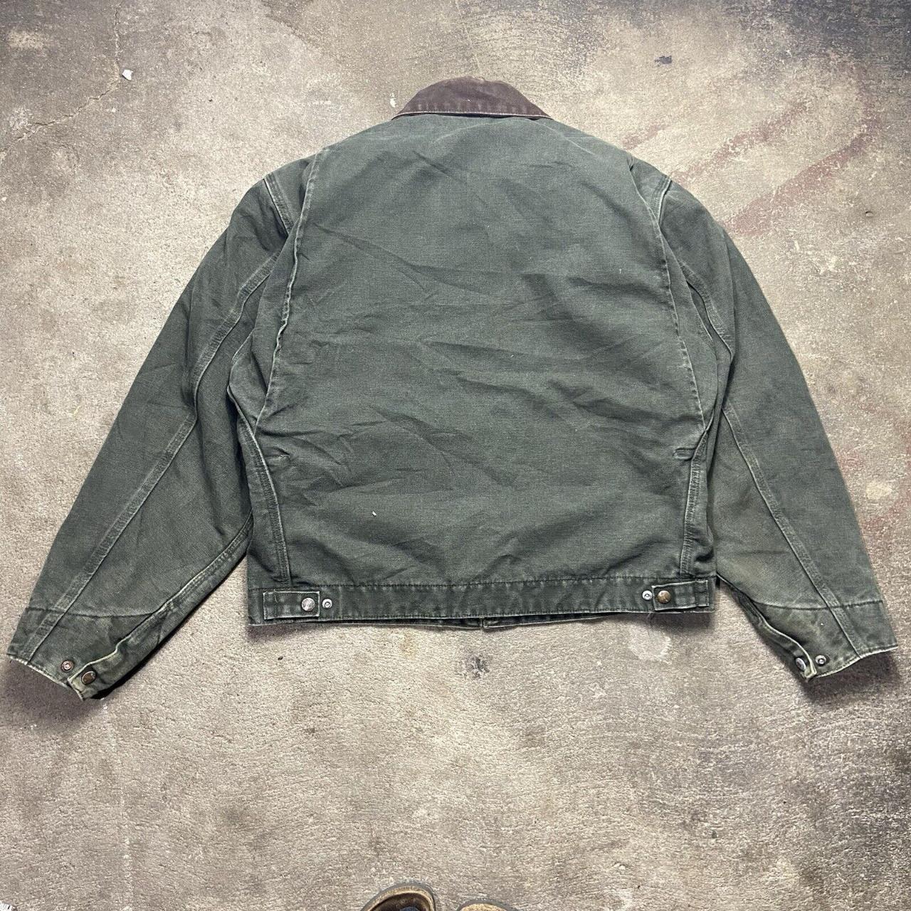 VTG Carhartt Detroit Jacket J97 MOS Moss Green... - Depop