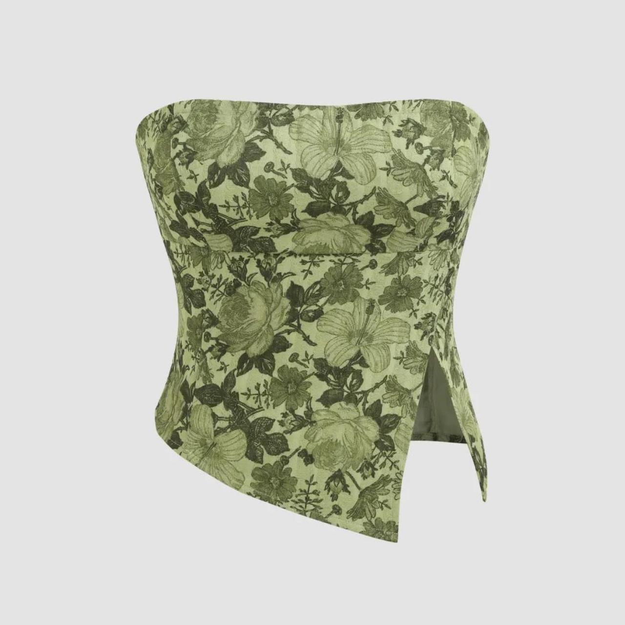 FLORAL SPLIT TUBE TOP #floral #tubetop #top #sale - Depop
