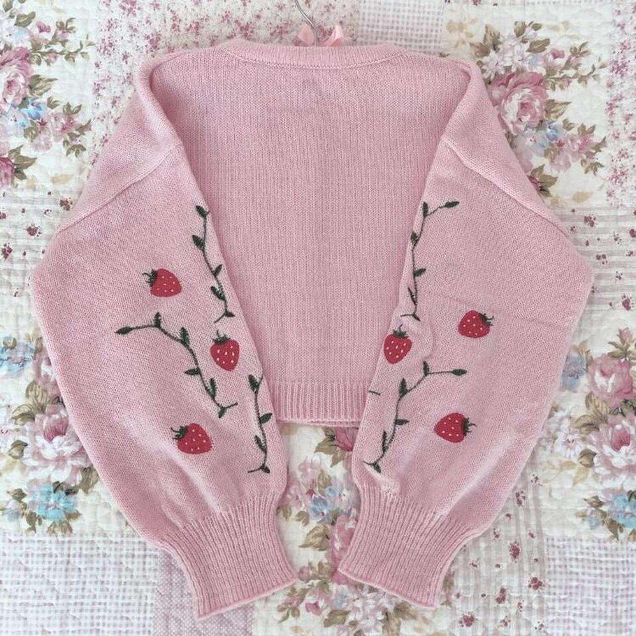 Women's Pink and Red Cardigan | Depop